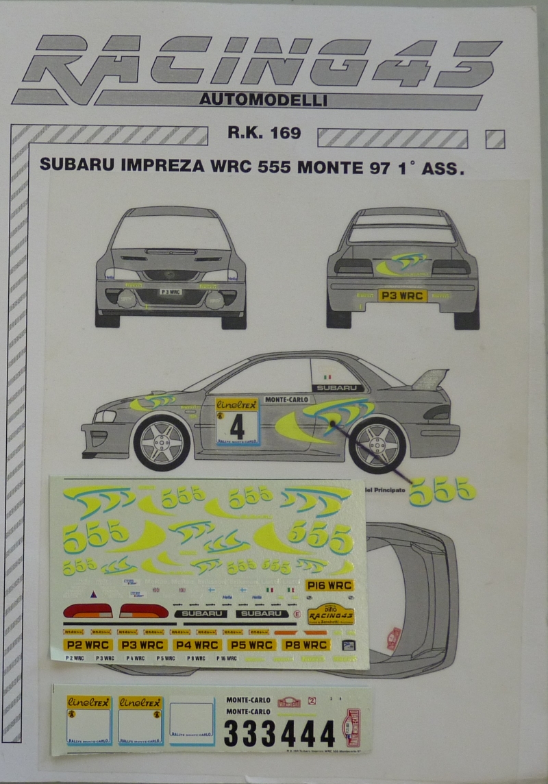 RK169 SUBARU IMPREZA WRC - LIATTI - RALLY MONTECARLO 1997 - WINNER ...