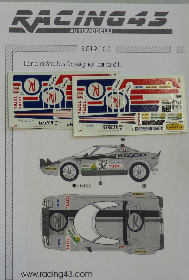S19 LANCIA STRATOS - BAGNA - RALLY LANA 1981 - Decals For Model